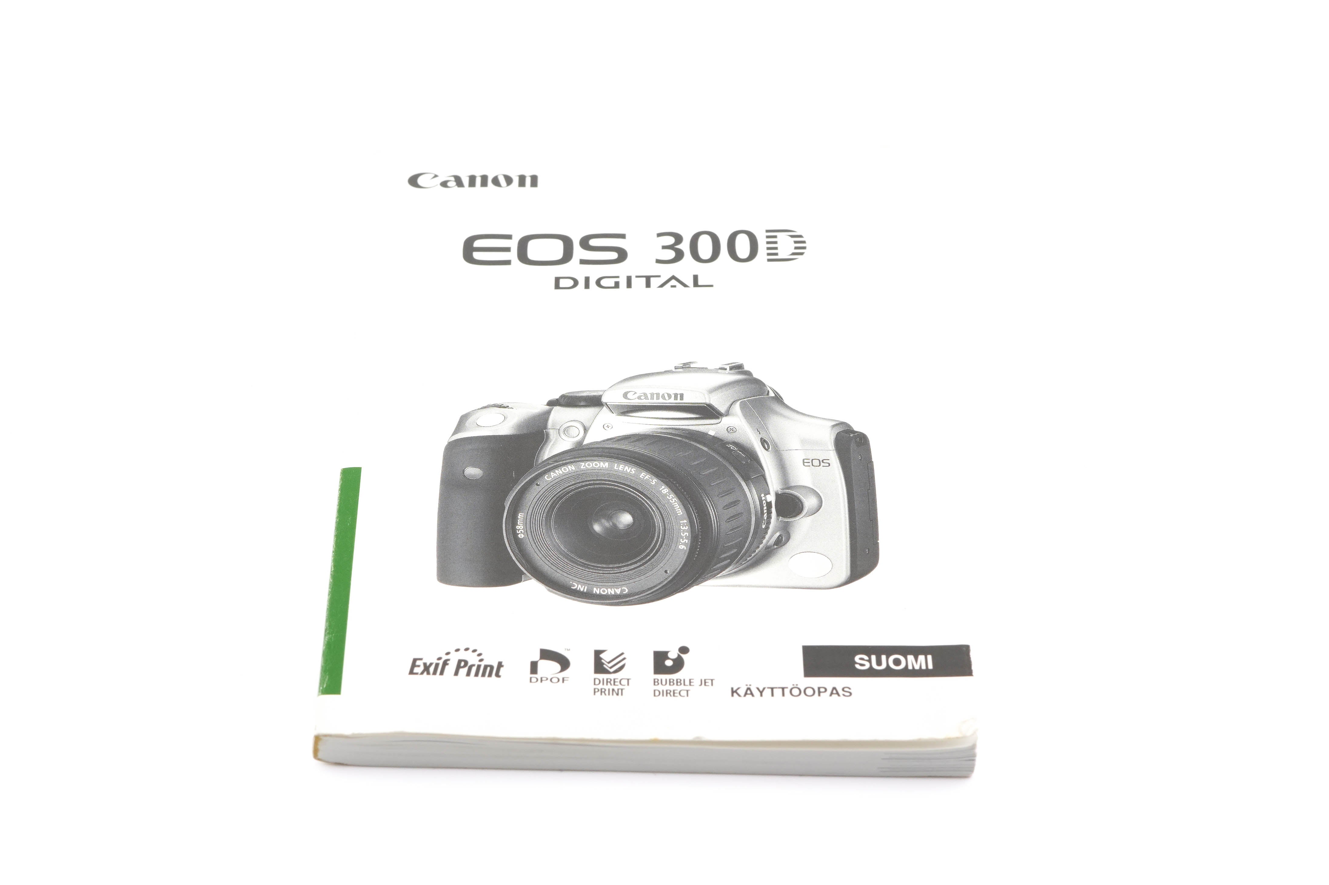 Canon EOS 300D Digital Instructions – Kamerastore