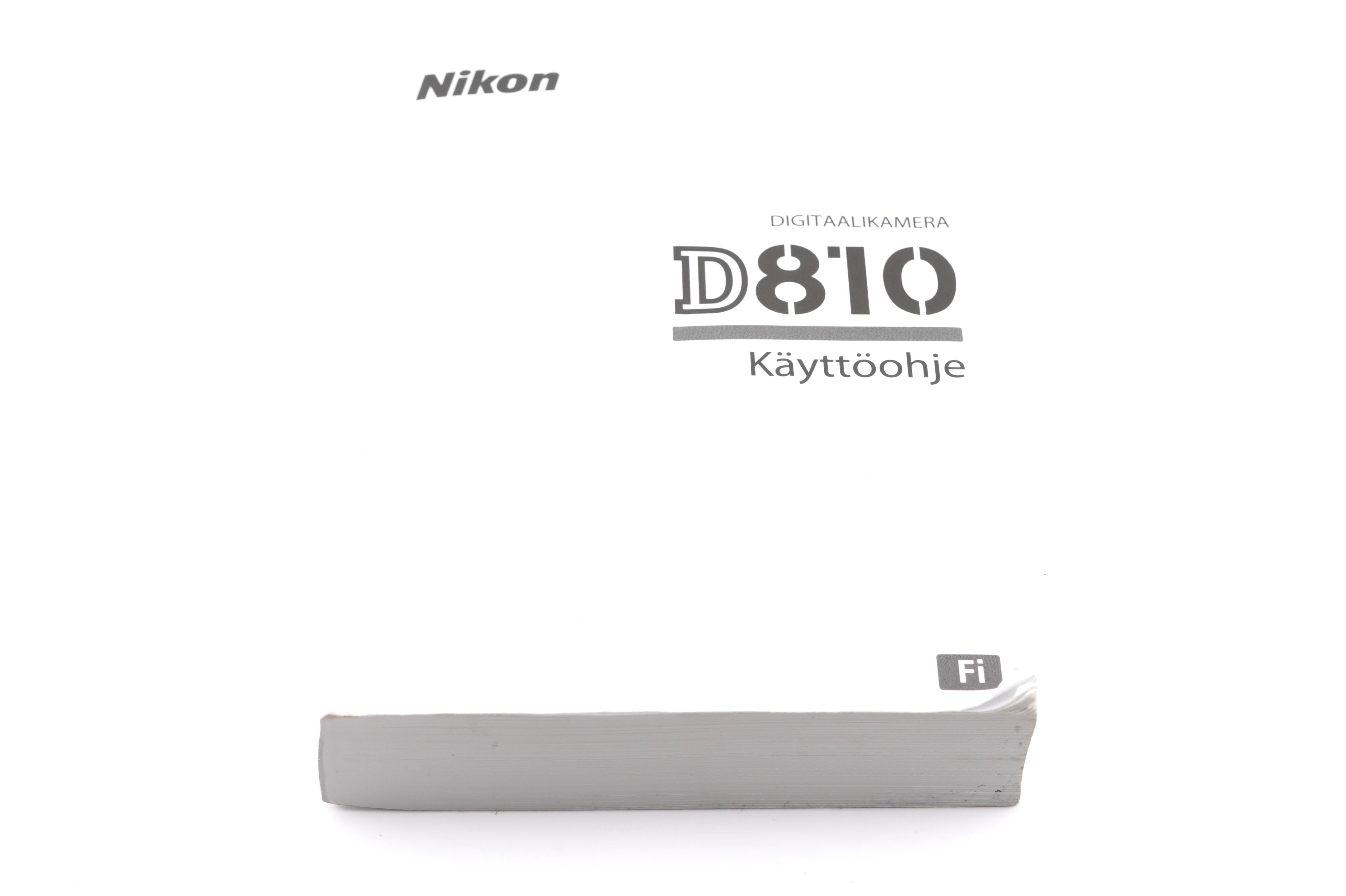 Nikon D810 Instructions - Accessory – Kamerastore