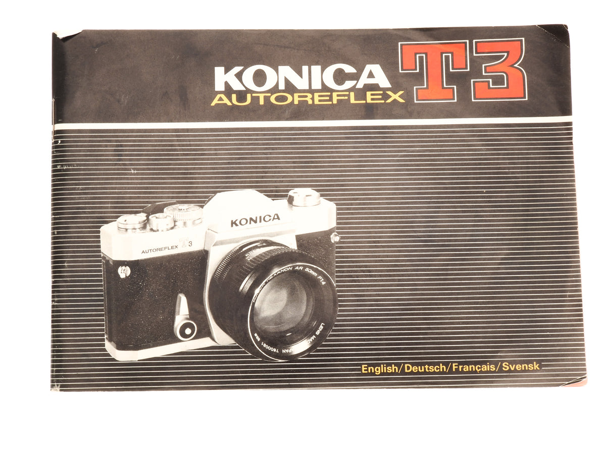 Konica Autoreflex T3 Instructions - Accessory – Kamerastore
