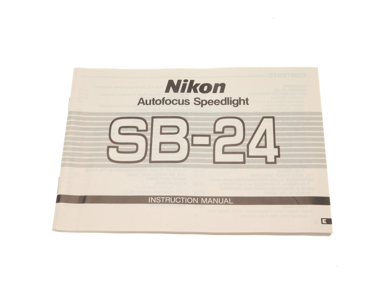 Nikon SB-24 Instruction Manual – Kamerastore