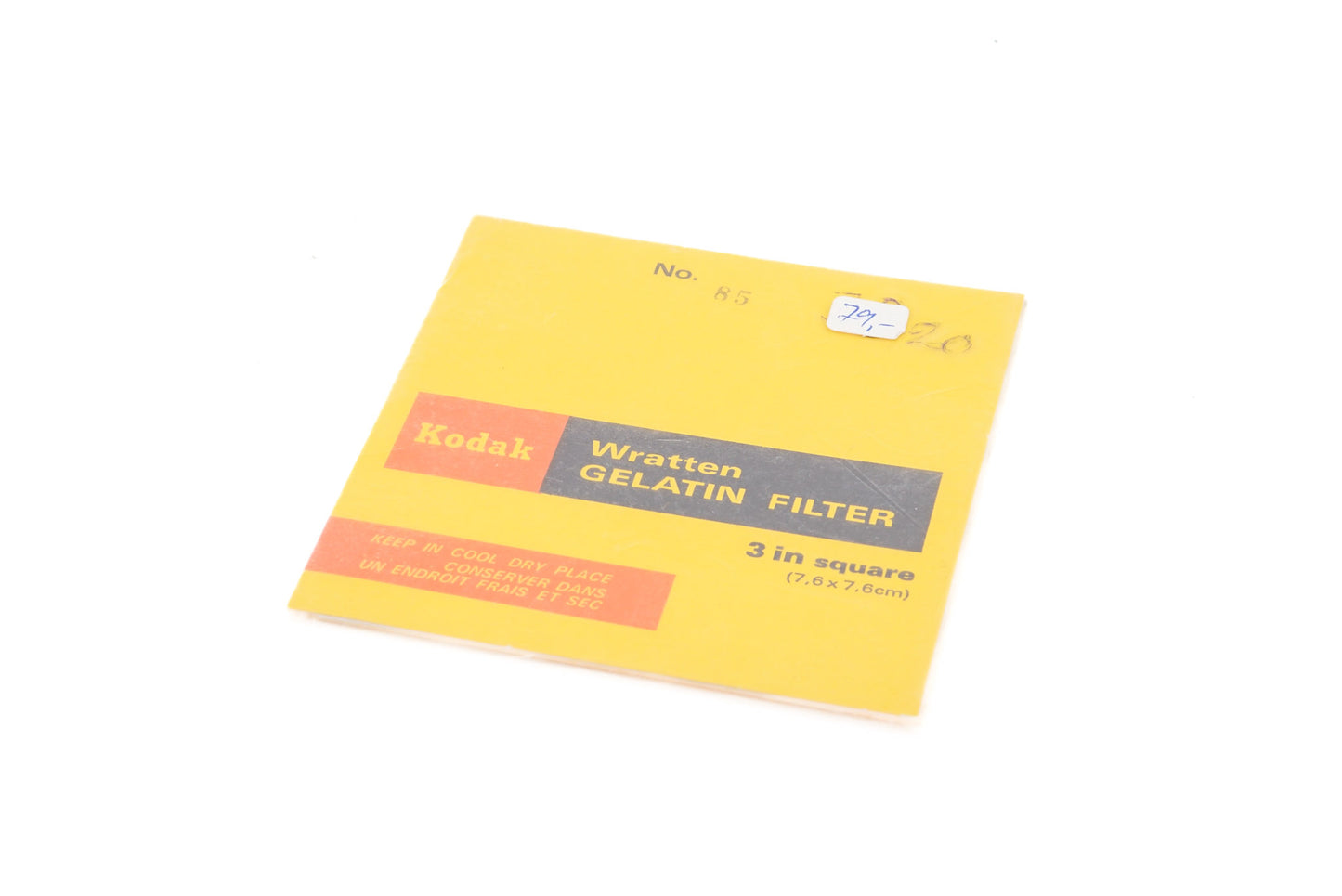 Kodak 76 x 76 mm (3in x 3in) Color Correction Filter Wratten Gelatin 8 ...