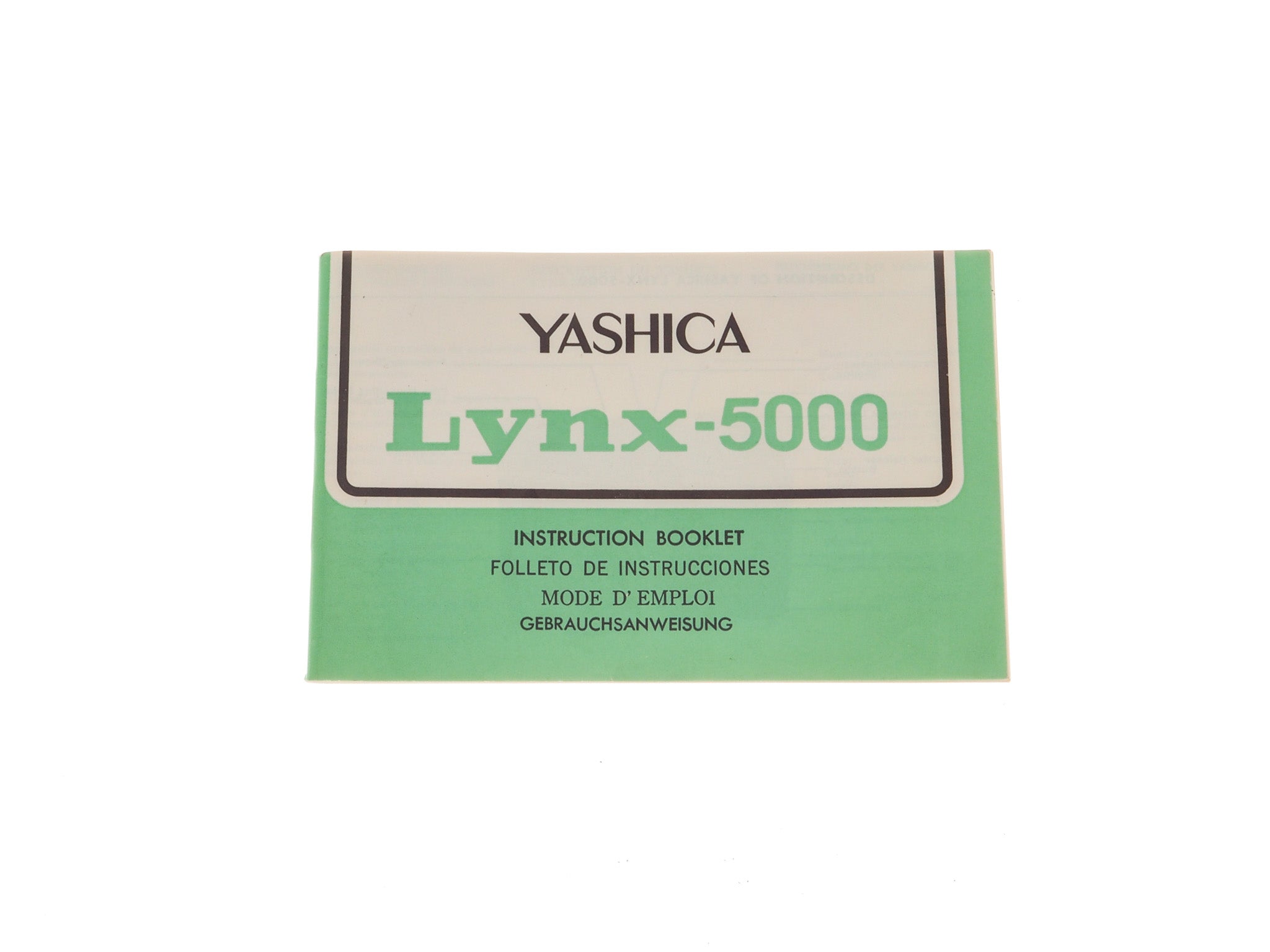 Yashica Lynx-5000 Instruction Booklet - Accessory – Kamerastore