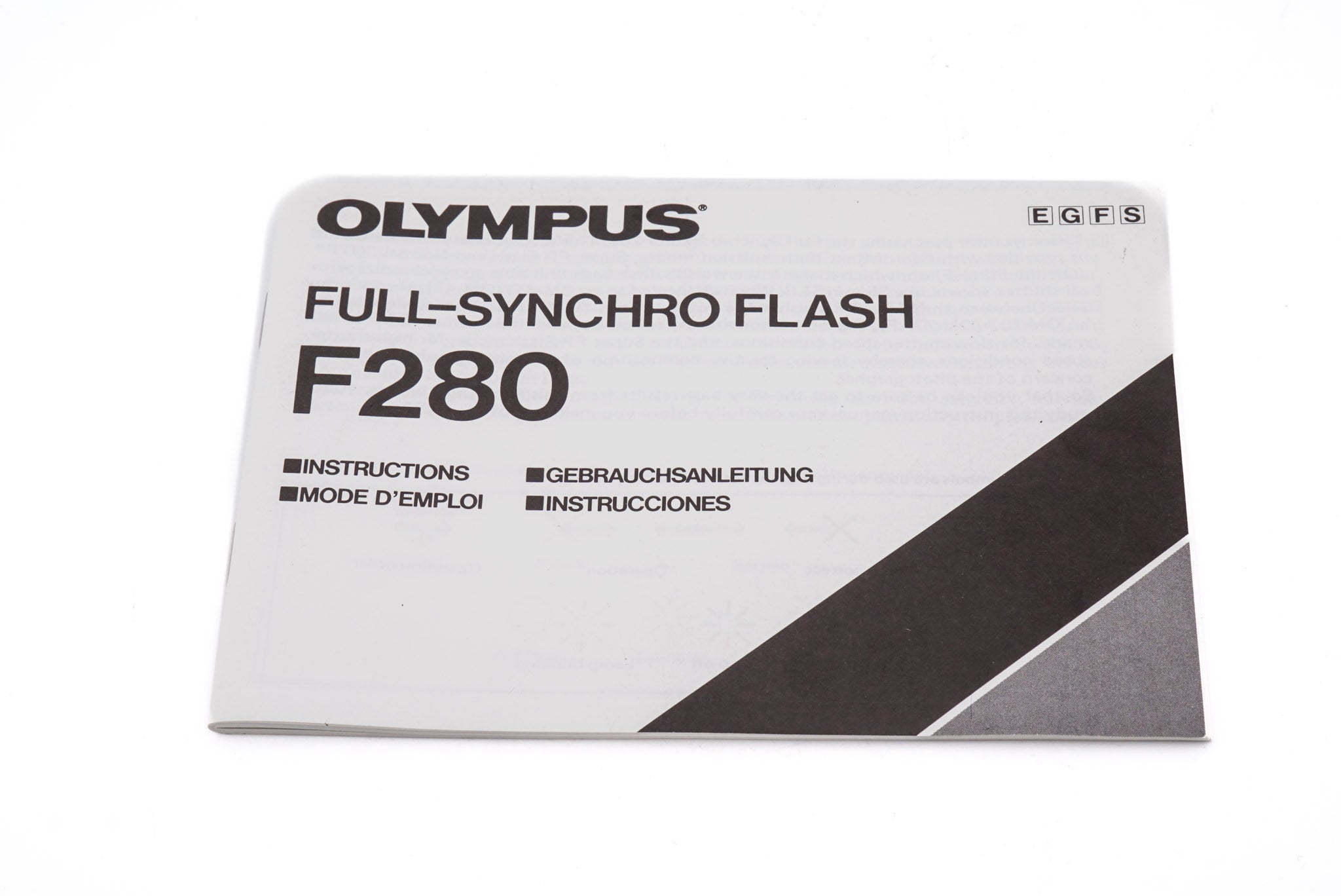 Olympus F280 Full-Synchro Flash Instructions - Accessory – Kamerastore