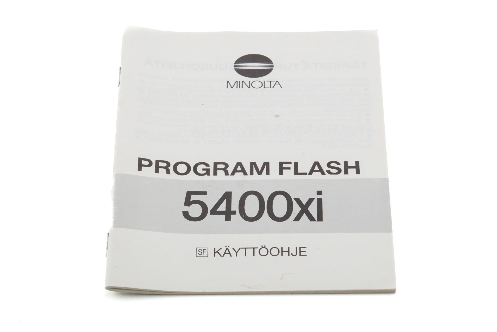 Minolta 5400xi Program Flash Instructions - Accessory – Kamerastore