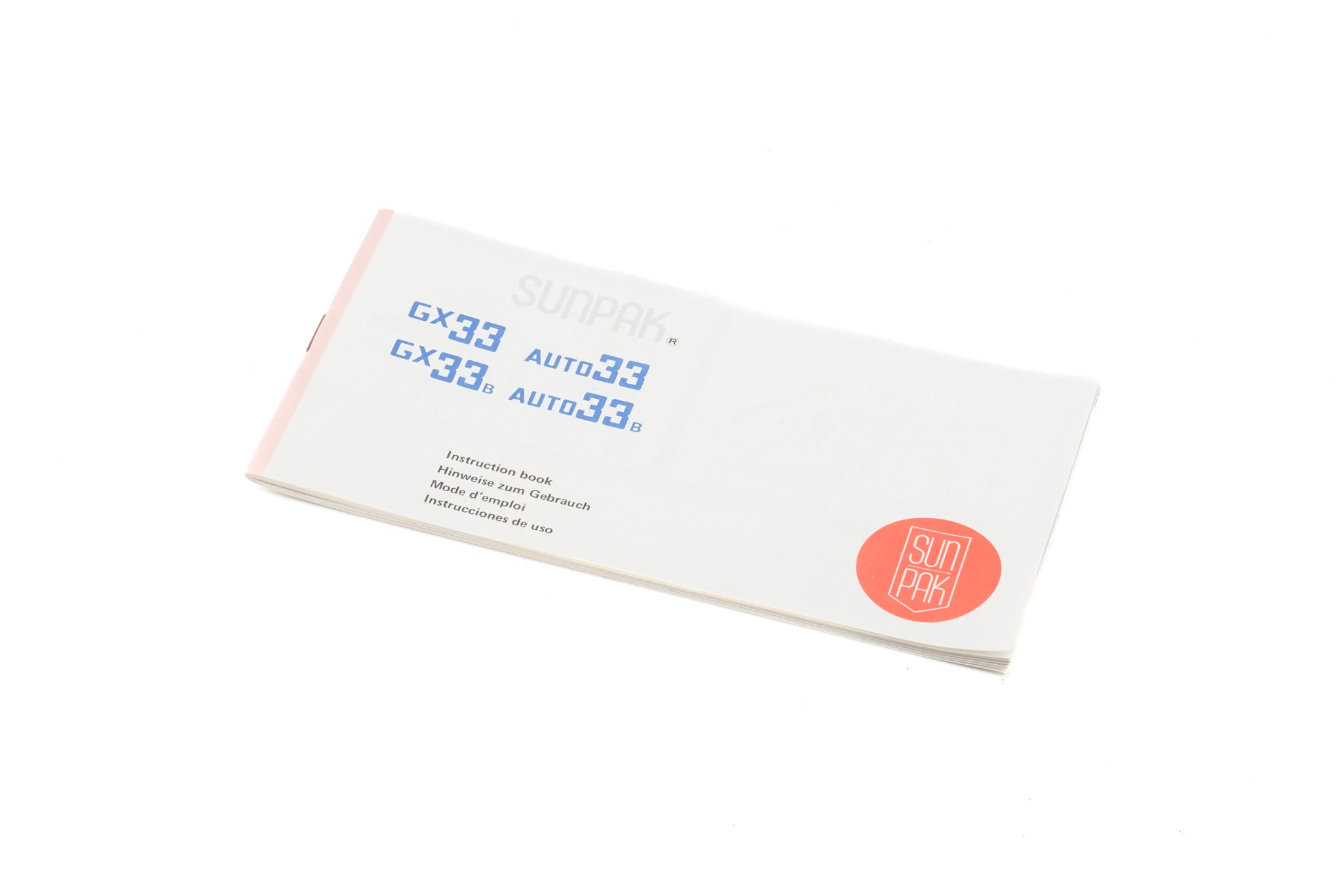 Sunpak GX33/GX33B/Auto33/Auto33B Instructions - Accessory – Kamerastore