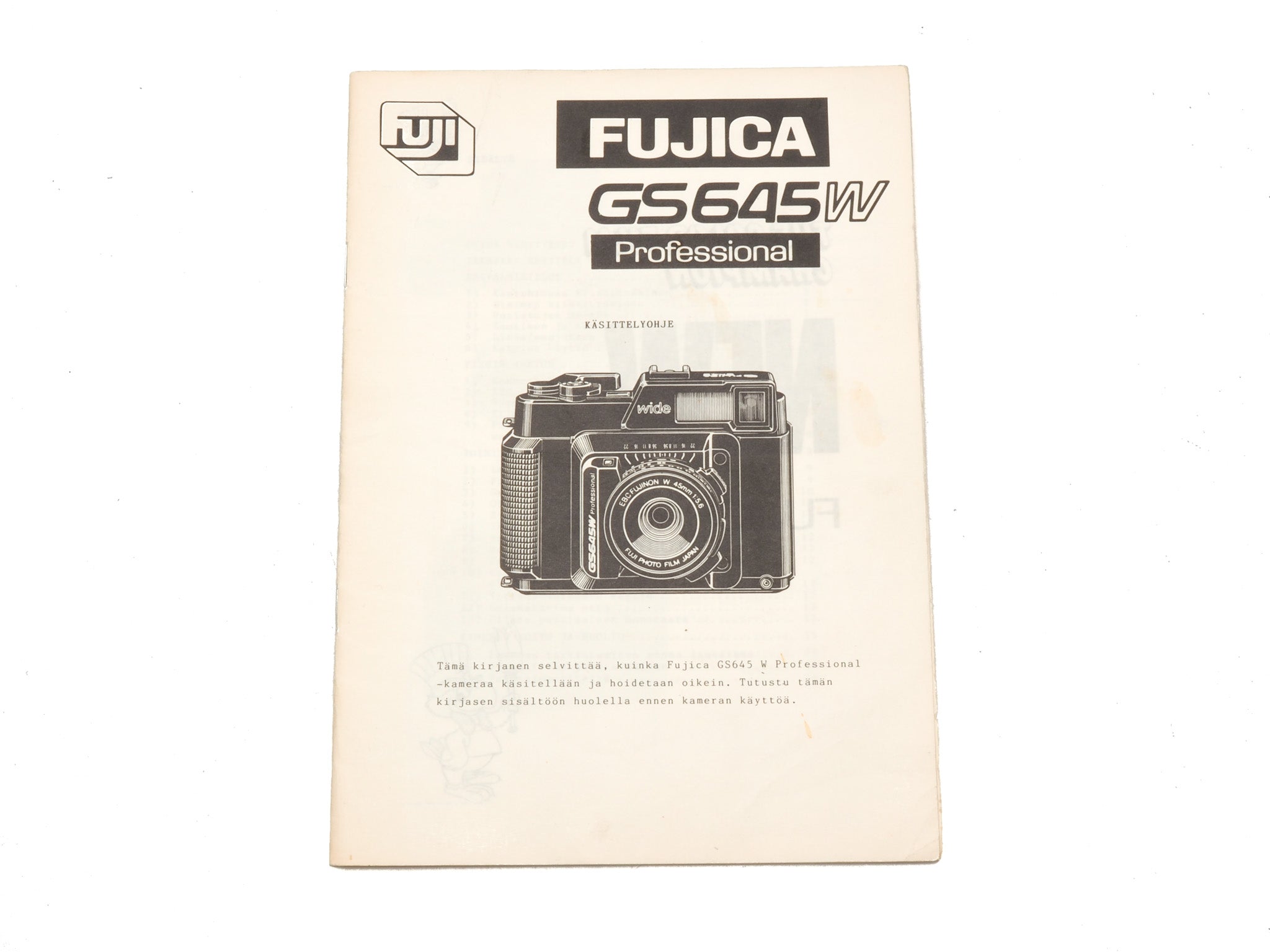 Fujica GS645W Professional Instruction Manual - Accessory – Kamerastore