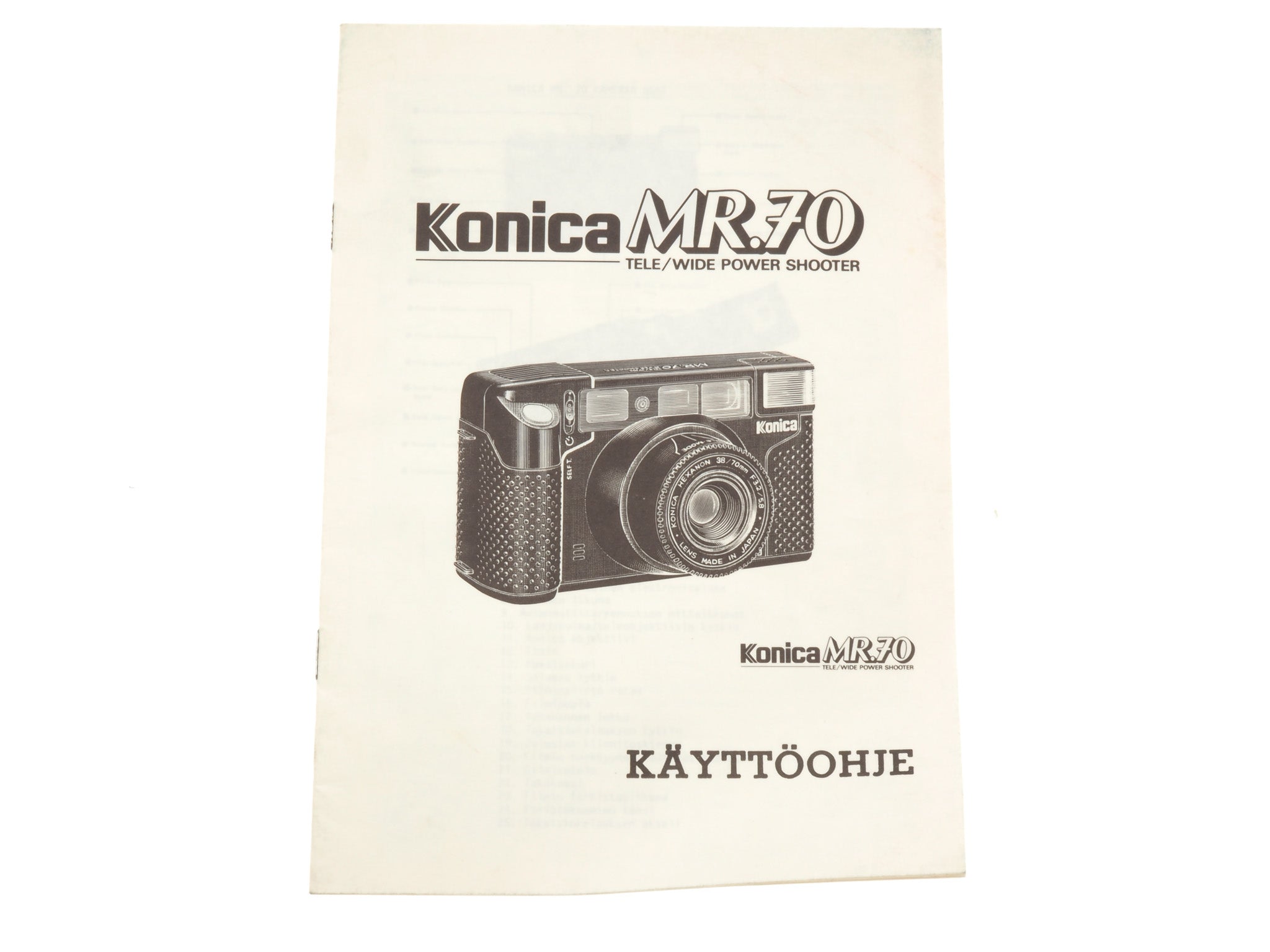 Konica MR.70 Instructions - Accessory – Kamerastore