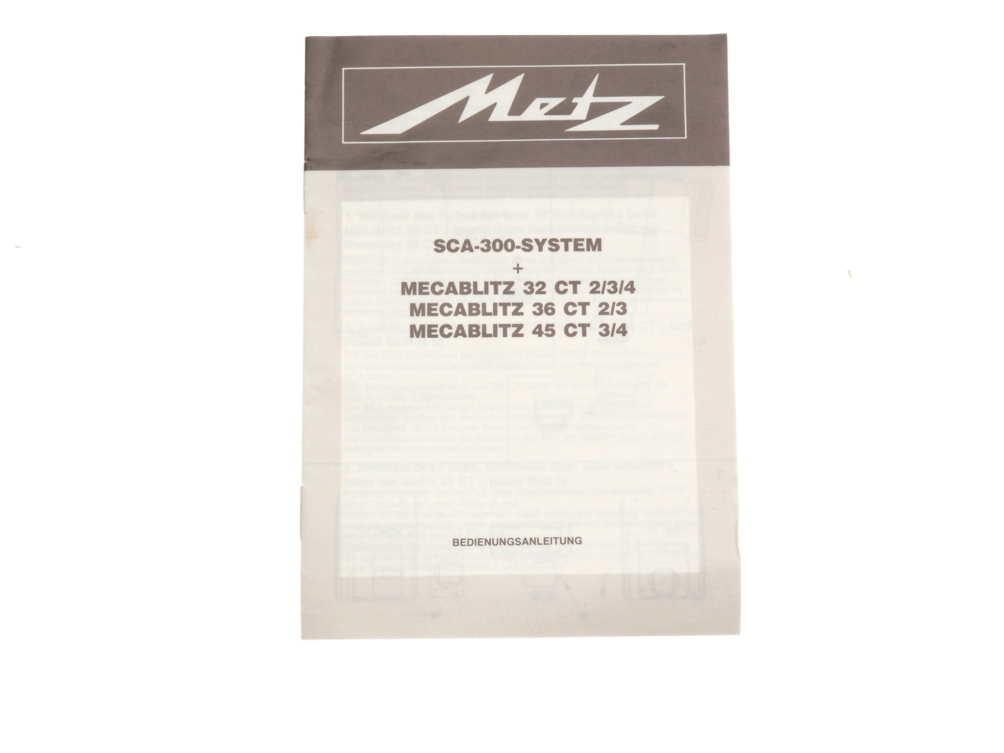 Metz Mecablitz SCA-300-System Instructions - Accessory – Kamerastore