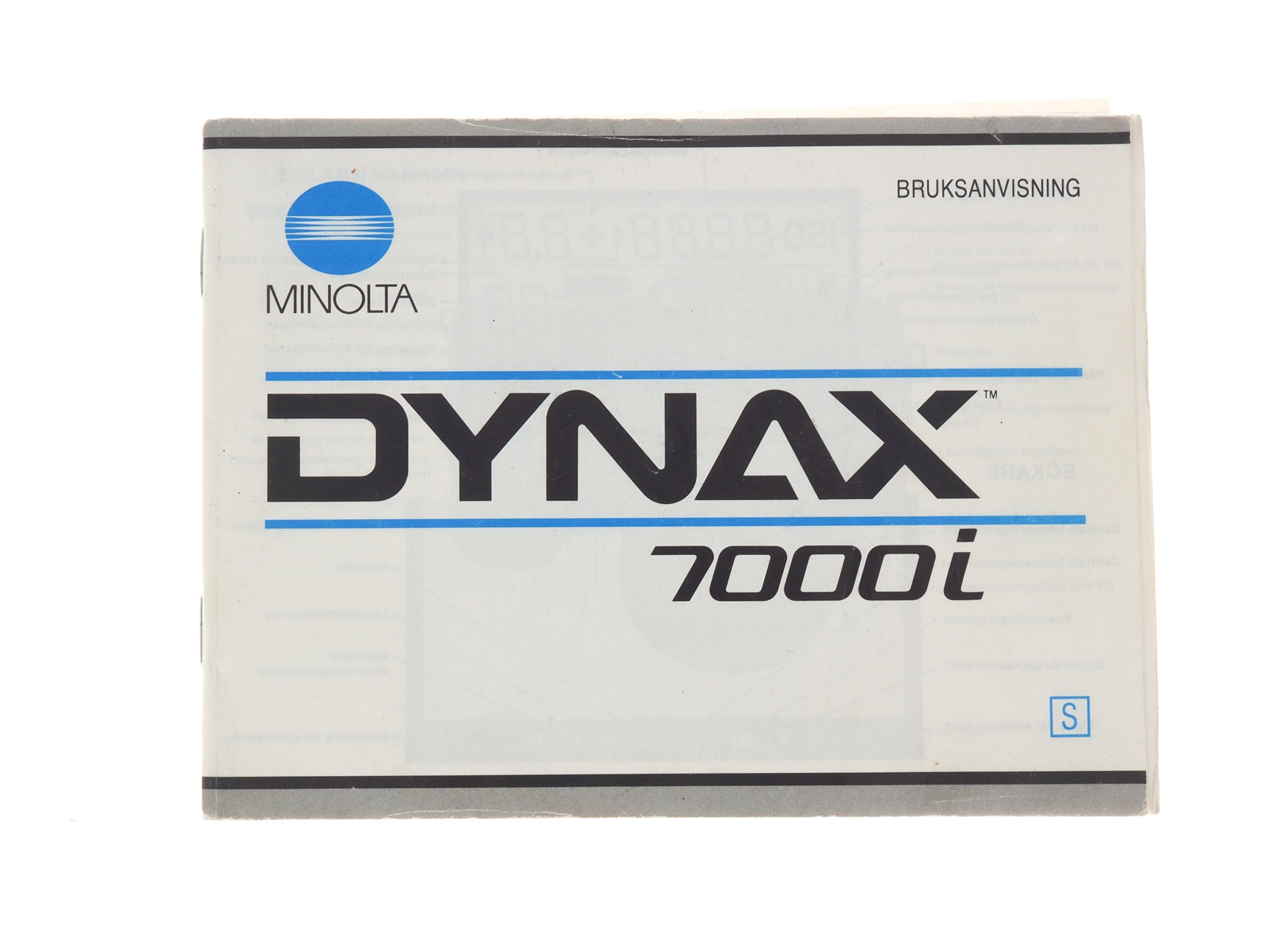 Minolta Dynax 7000i Instructions – Kamerastore
