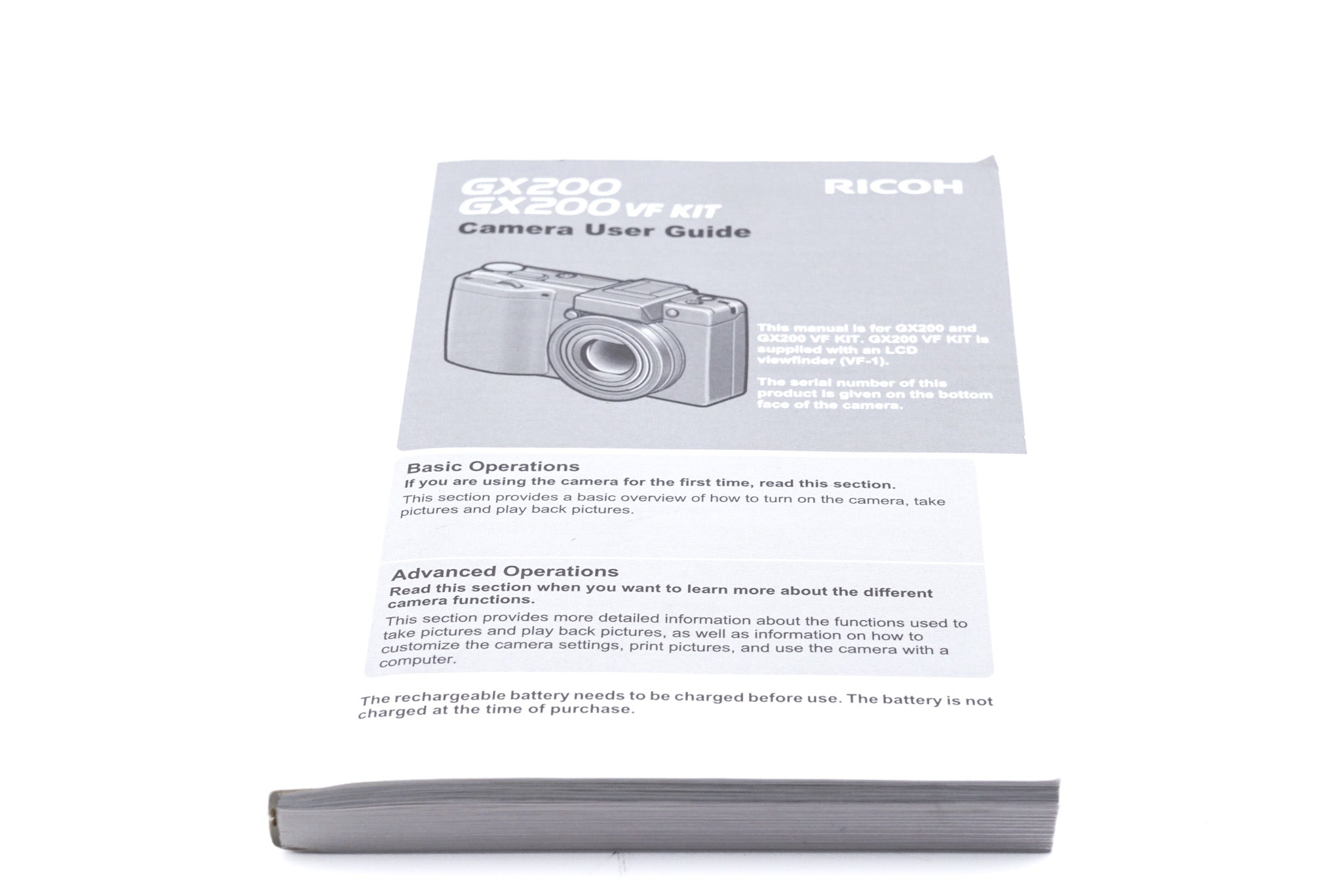 Ricoh GX200 Instructions - Accessory – Kamerastore
