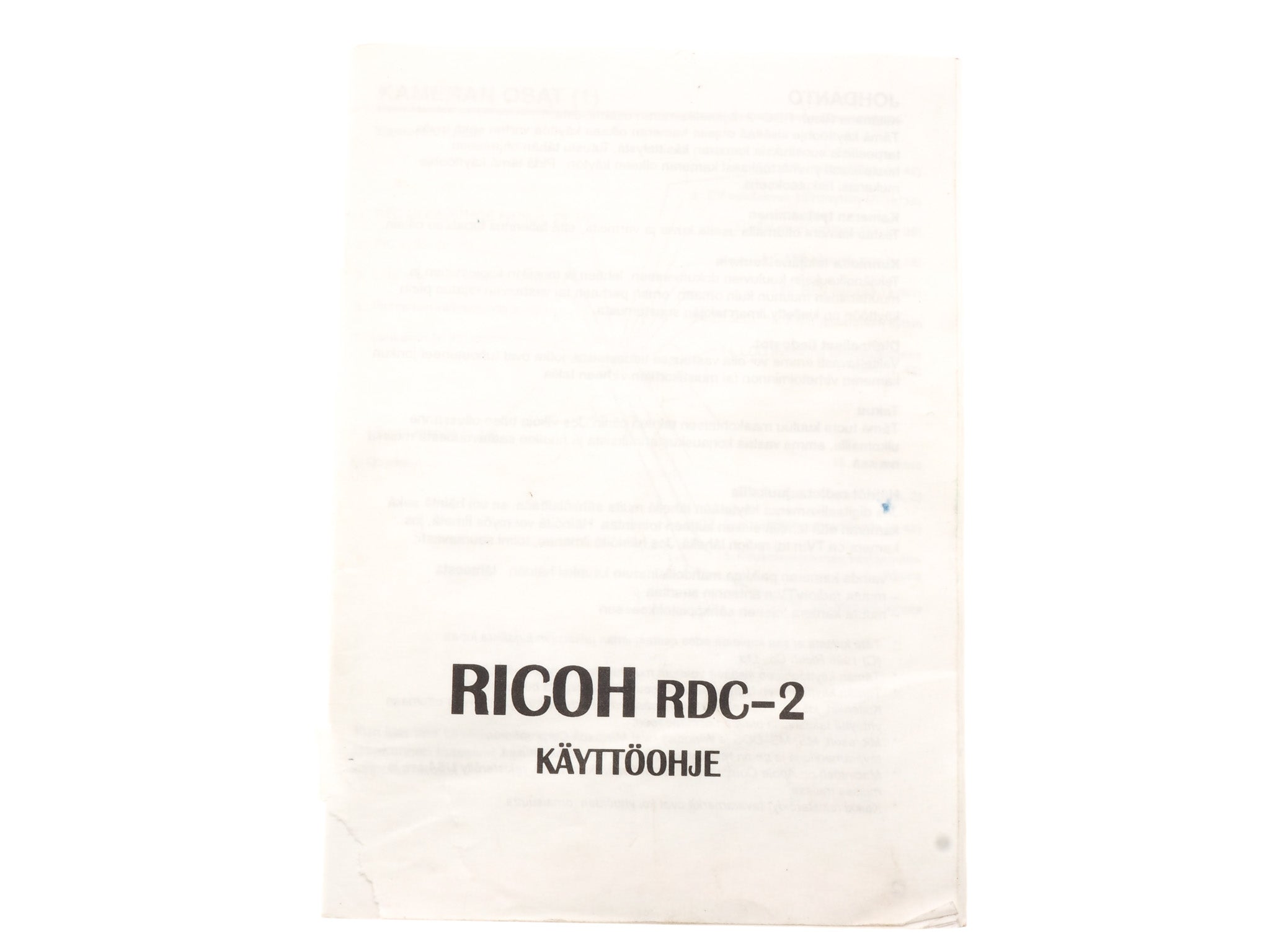 Ricoh RDC-2 Instructions - Accessory – Kamerastore