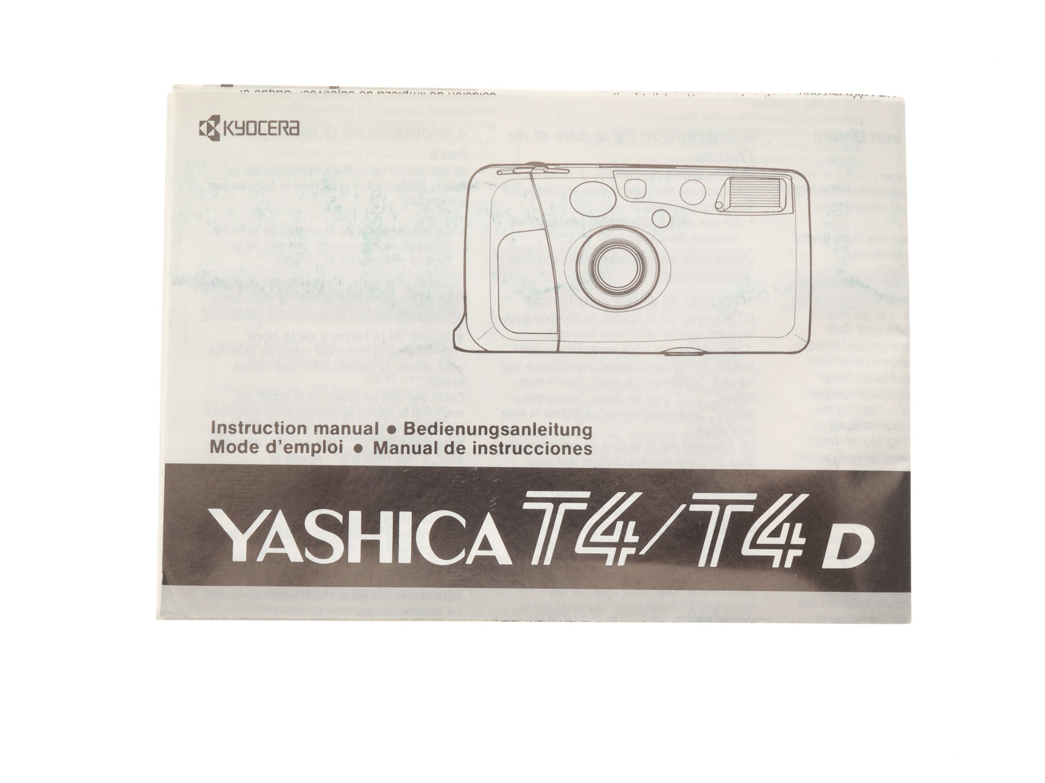 Yashica T4 / T4D Instruction Manual - Accessory – Kamerastore